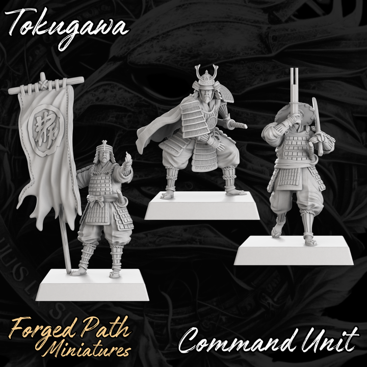 3D Printable Tokugawa – Japanese Samurai Command Unit STL Set by Forged Path Miniatures